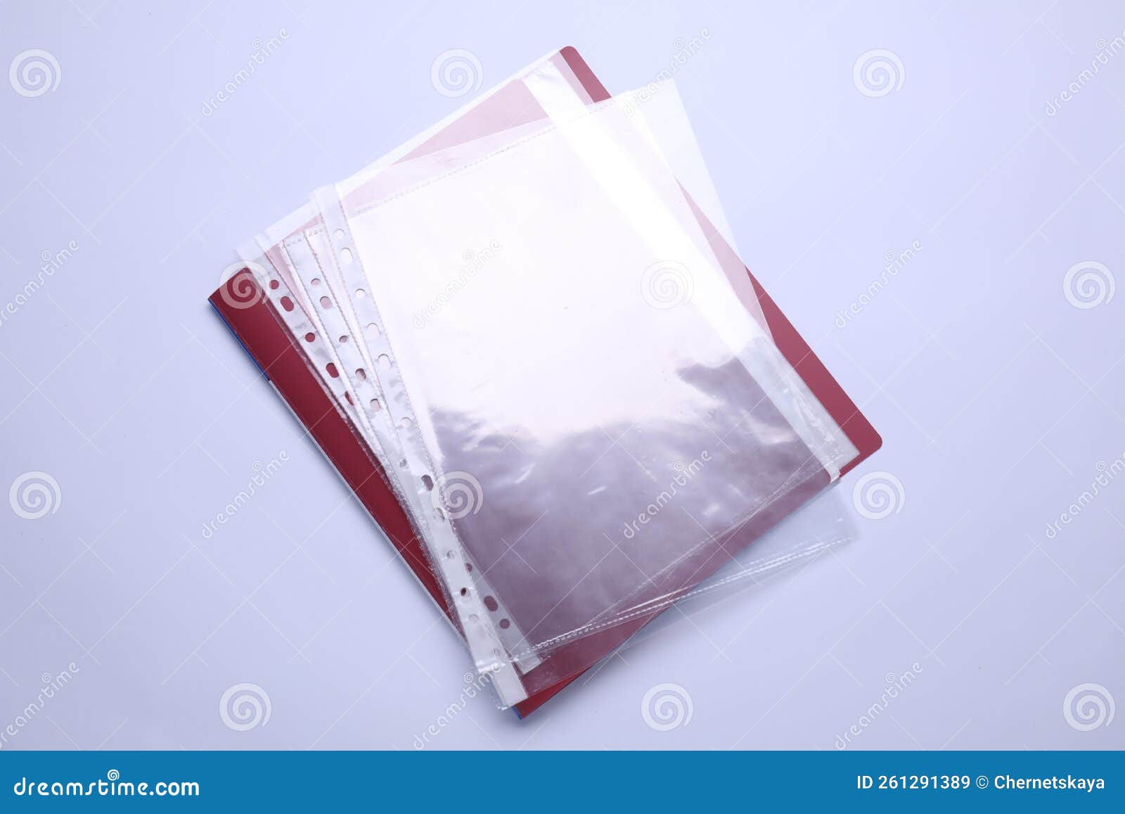 File Folder with Punched Pockets Isolated on White, Top View Stock ...