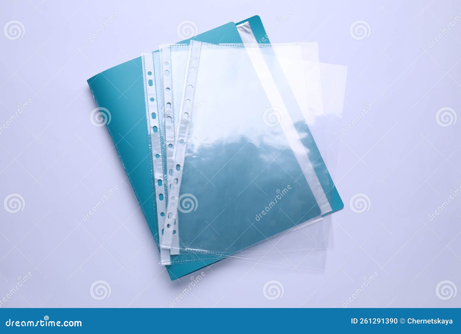 File Folder with Punched Pockets Isolated on White, Top View Stock ...