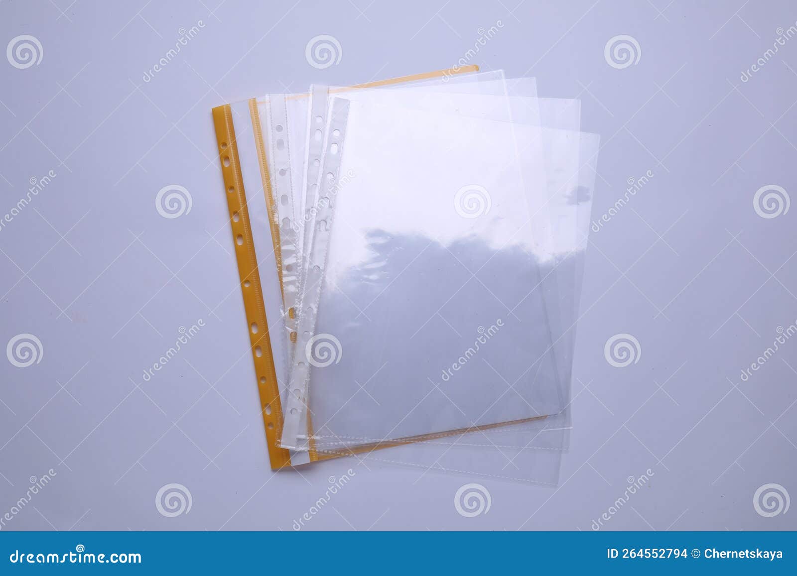 File Folder with Punched Pockets Isolated on White, Top View Stock ...