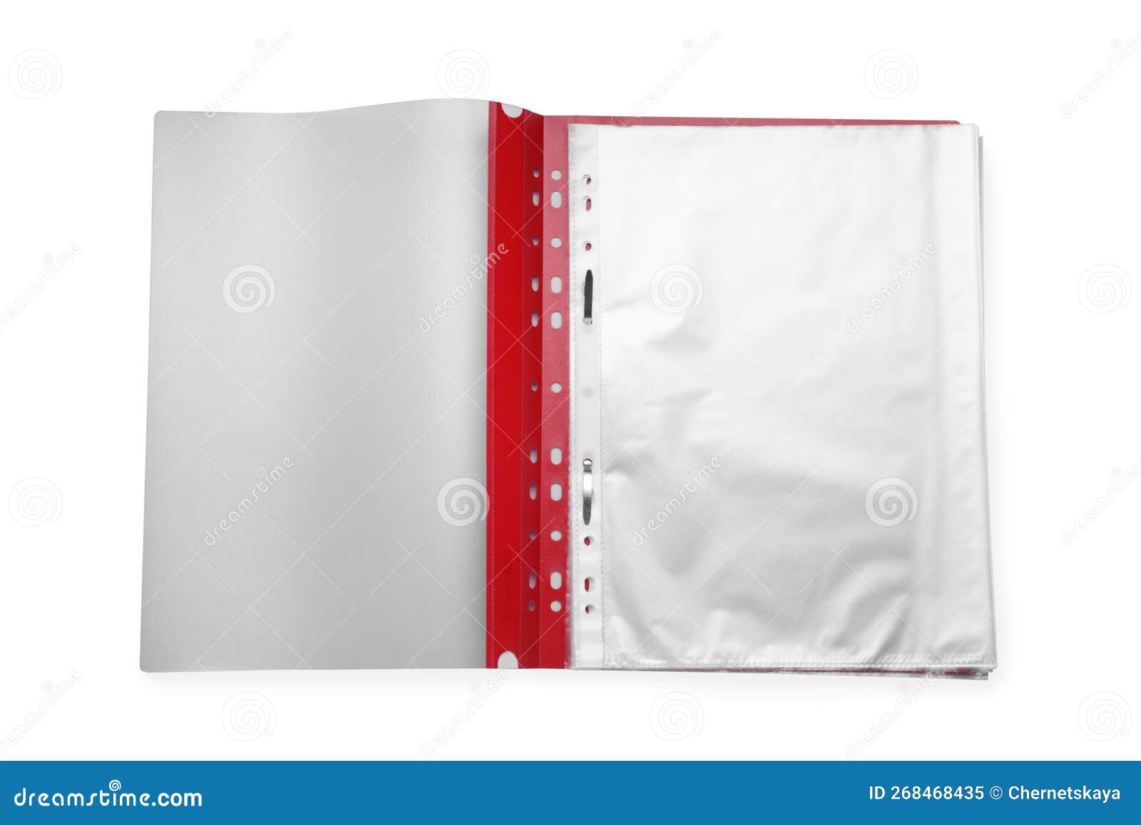 File Folder with Punched Pockets Isolated on White, Top View Stock ...