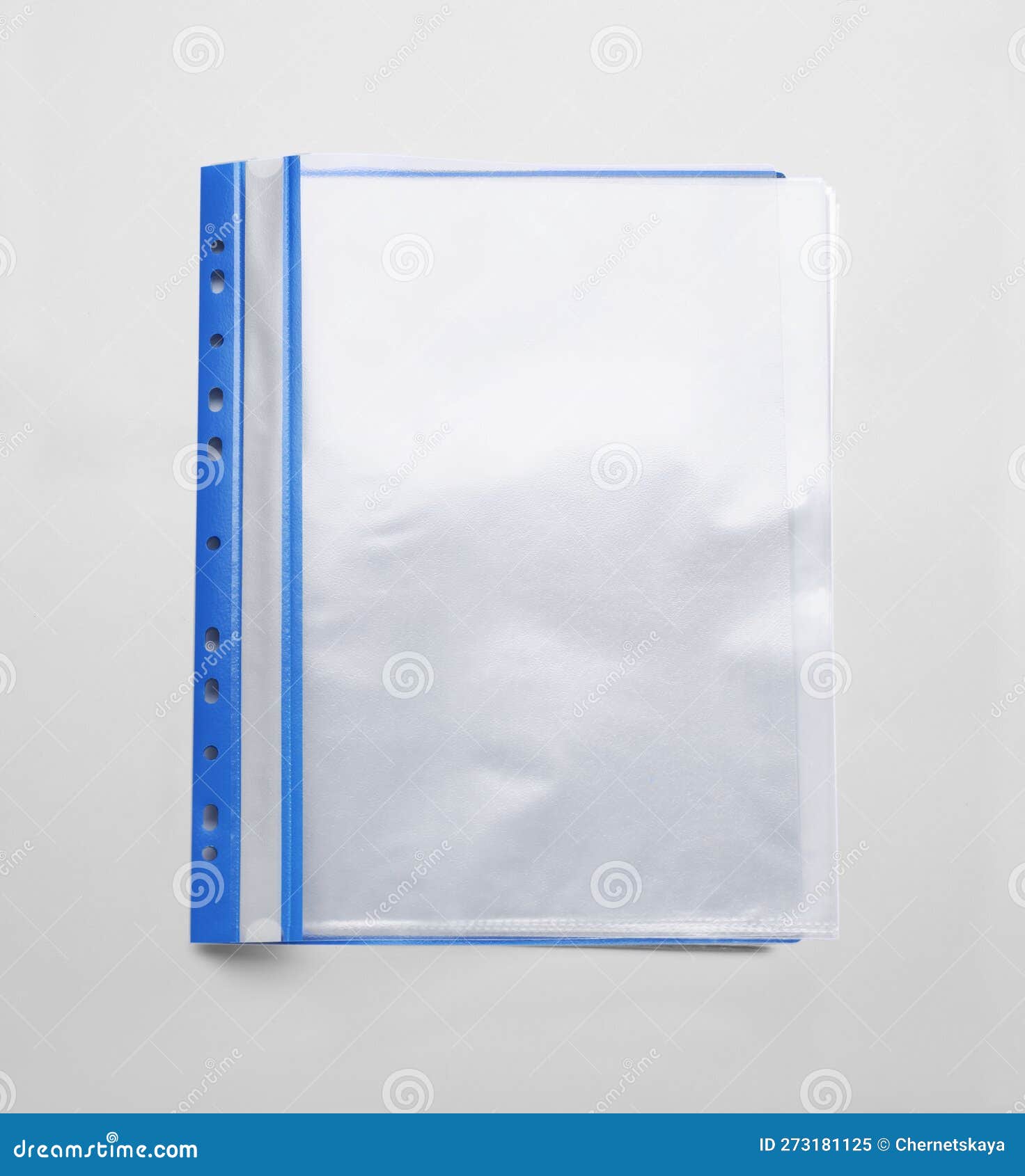 File Folder with Punched Pockets Isolated on White Stock Image - Image ...