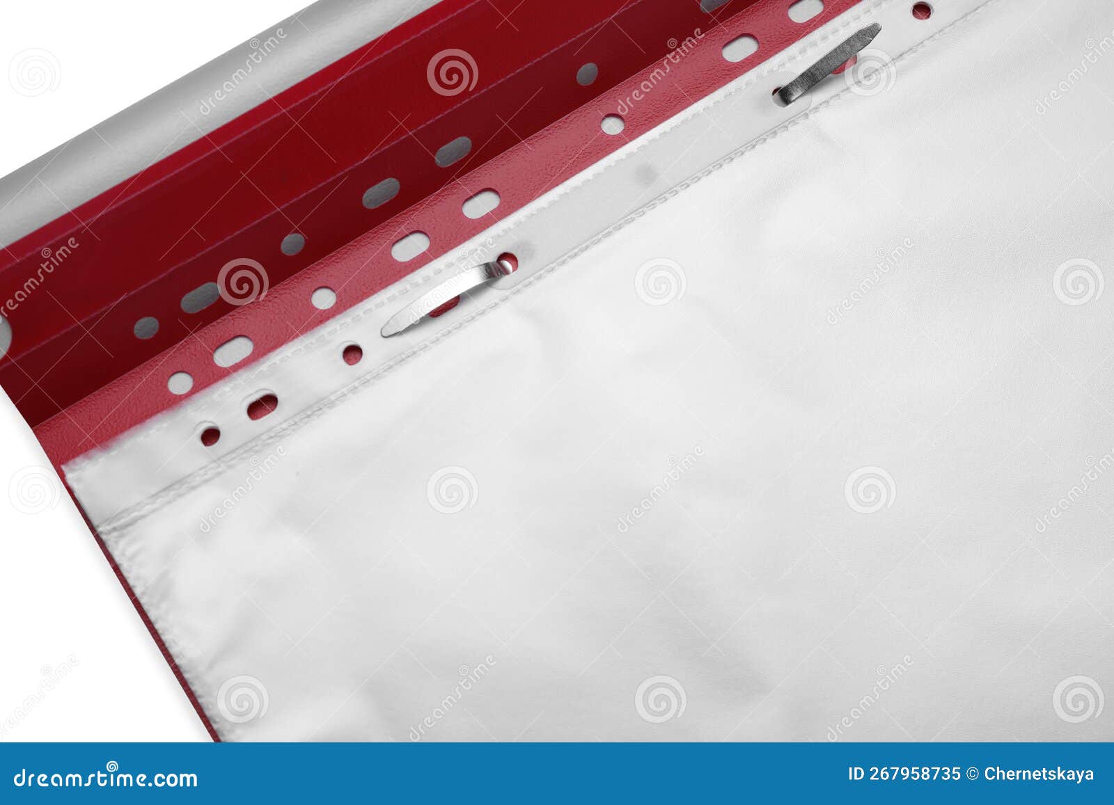 File Folder with Punched Pockets on Light Grey Background, Closeup ...