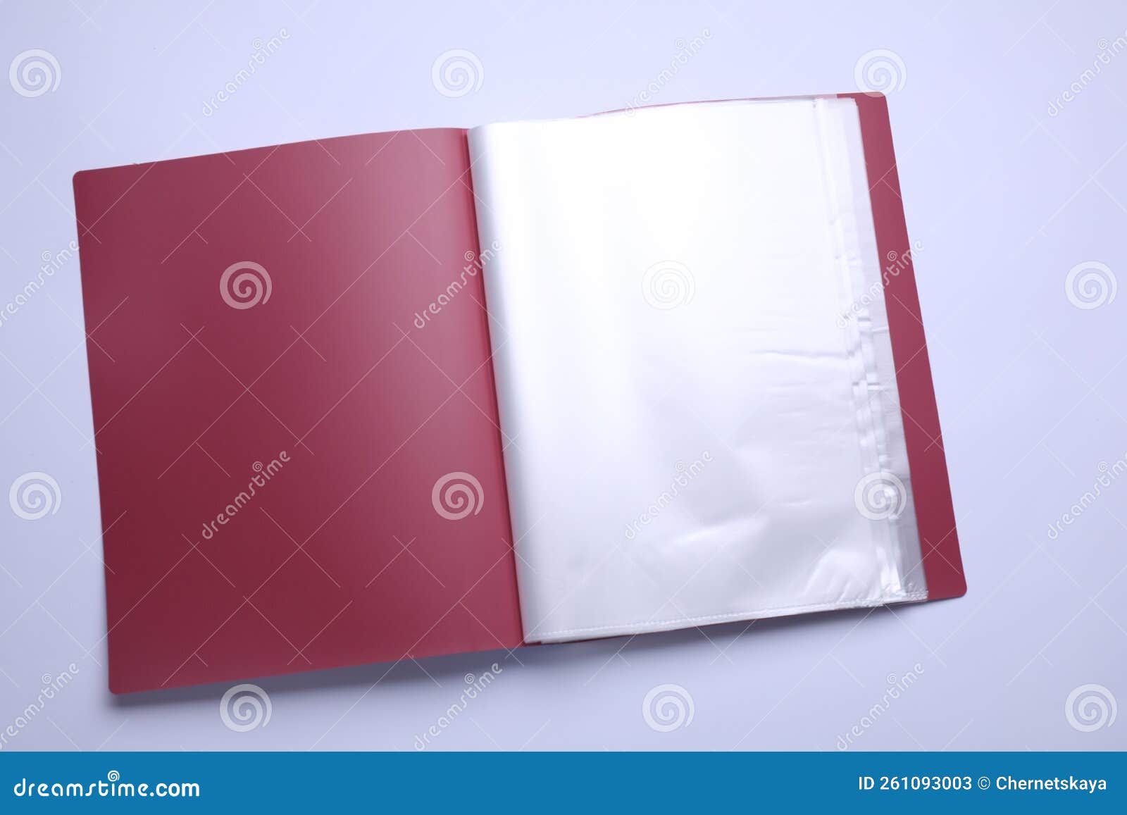 File Folder with Punched Pockets and Paper Sheets Isolated on White ...
