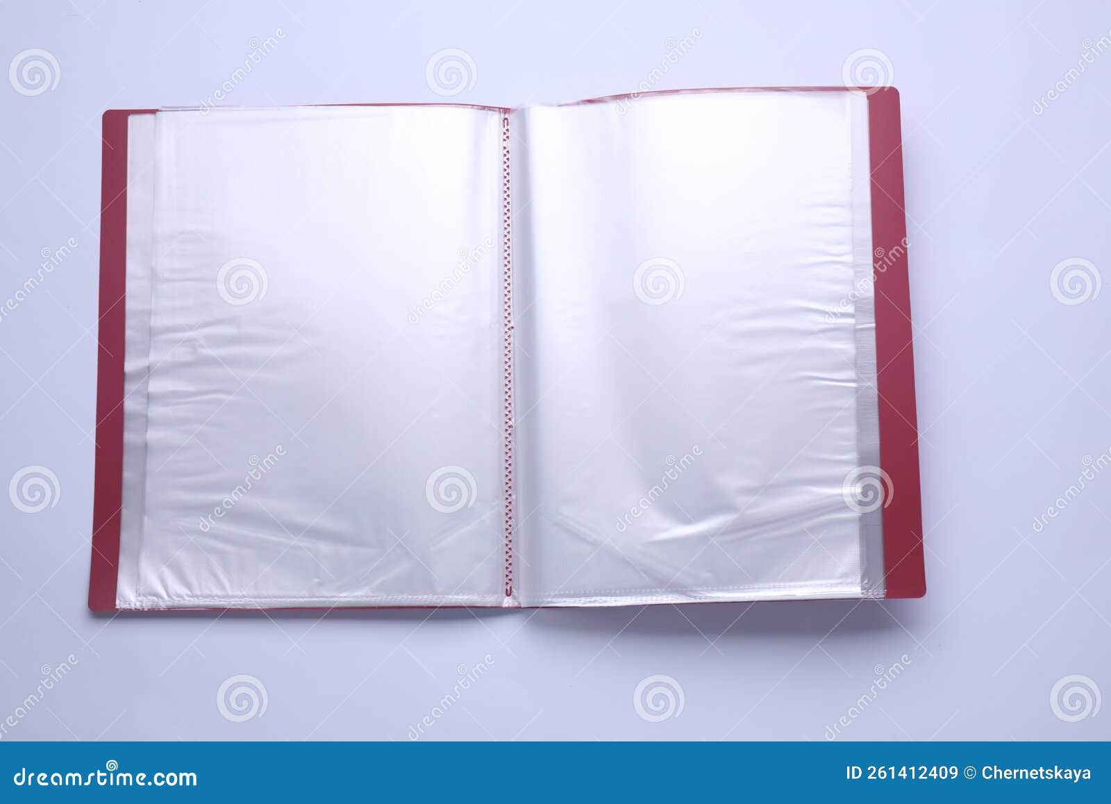 File Folder with Punched Pockets and Paper Sheets Isolated on White ...