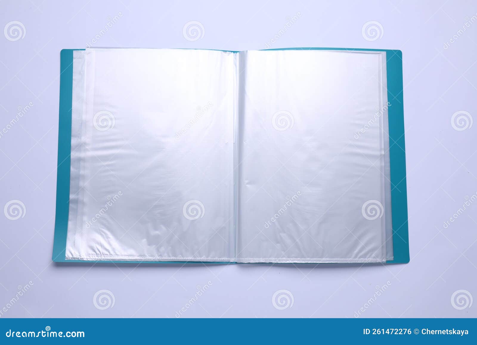 File Folder with Punched Pockets and Paper Sheets Isolated on White ...