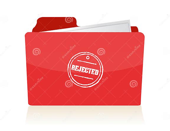File Folder with Rejected Documents Stock Illustration - Illustration ...