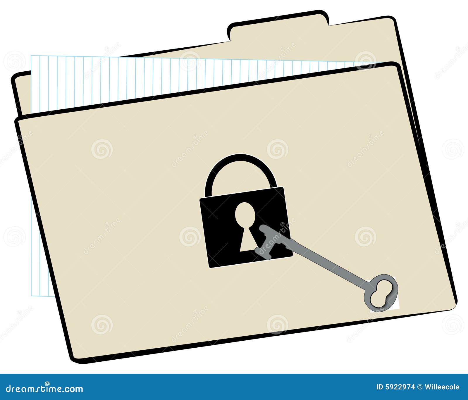 File folder with security stock vector. Illustration of folder - 5922974