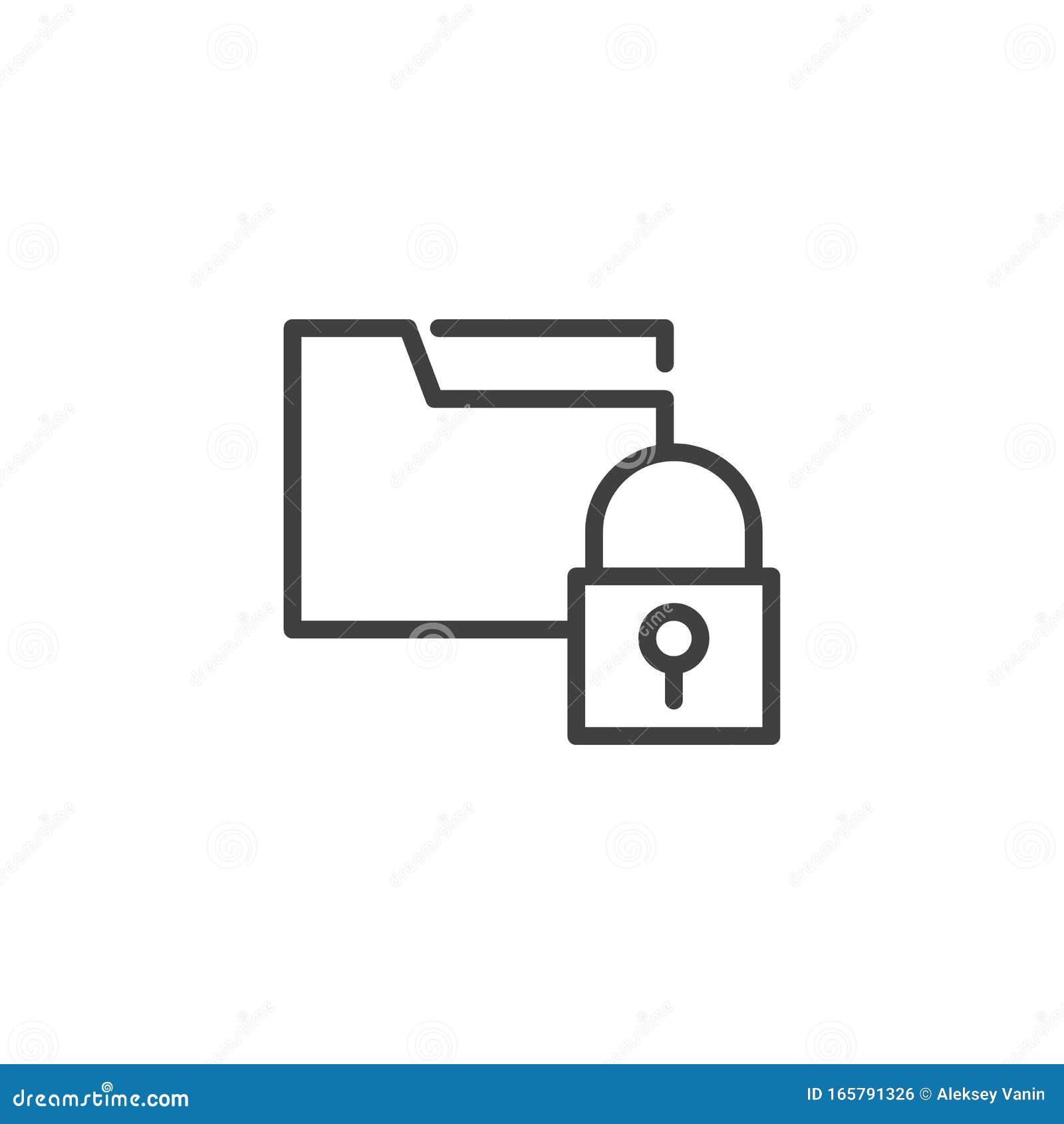File Folder Security Line Icon Stock Vector - Illustration of icon ...