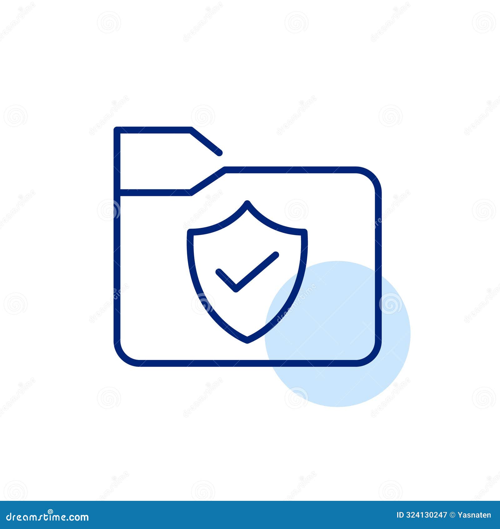 File Folder with Security Symbol on it. Shield and Checkmark. Data ...