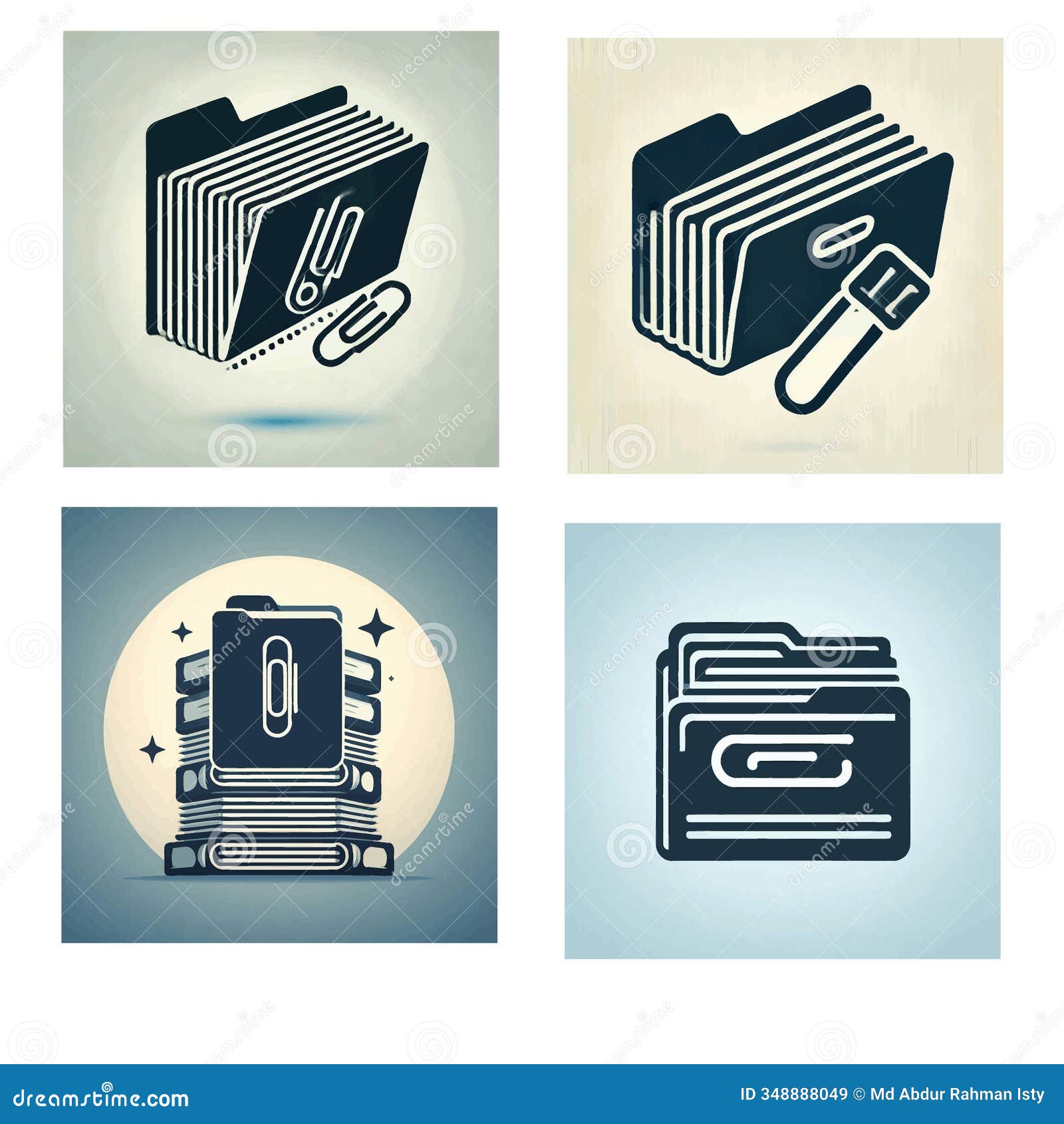 File Folder Silhouette Illustration Set: Perfect for Office and ...