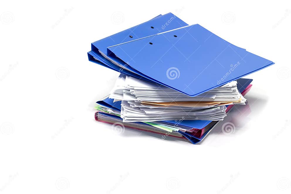 File Folder and Stack of Business Report Paper File Stock Photo - Image ...