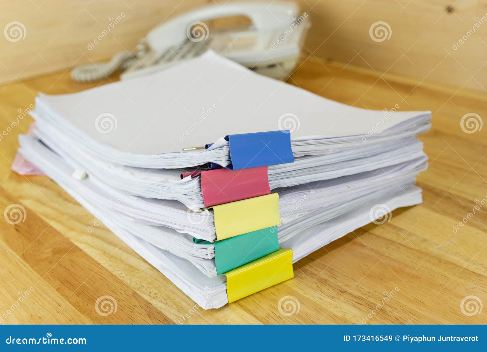 File Folder and Stack of Business Report Paper File Stock Image - Image ...