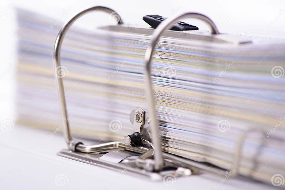 File Folder with Stack of Documents Stock Photo - Image of documents ...
