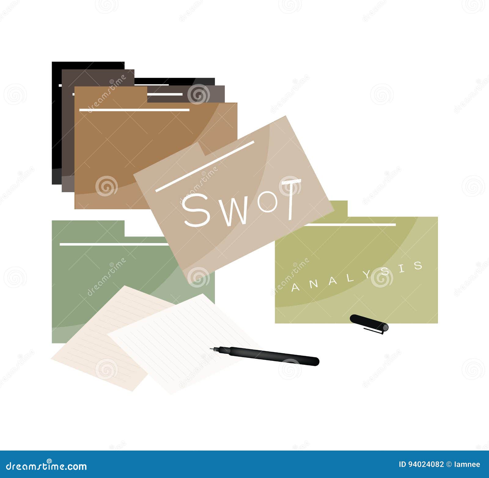 File Folder with SWOT Analysis Strategy Management for Business Plan ...