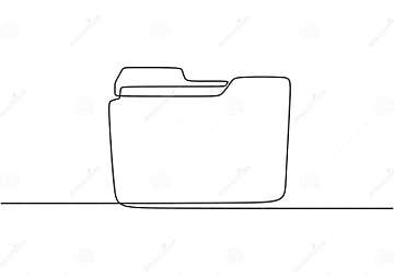 File Folder Symbol Continuous Line Drawing. Work Storage Concept ...