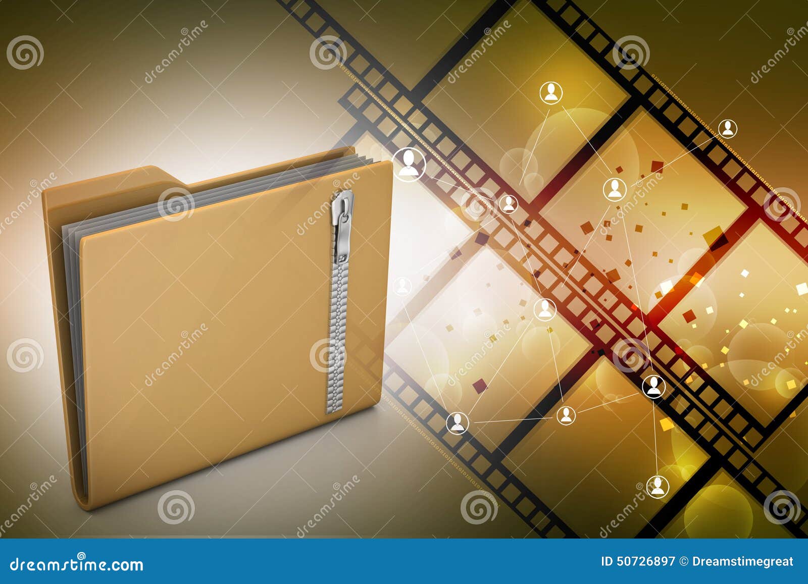 File folder with zip stock illustration. Illustration of folder - 50726897
