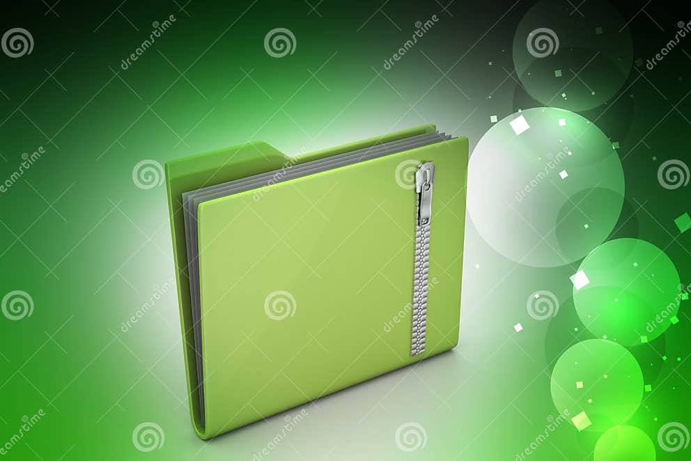File folder with zip stock illustration. Illustration of paper - 51033219