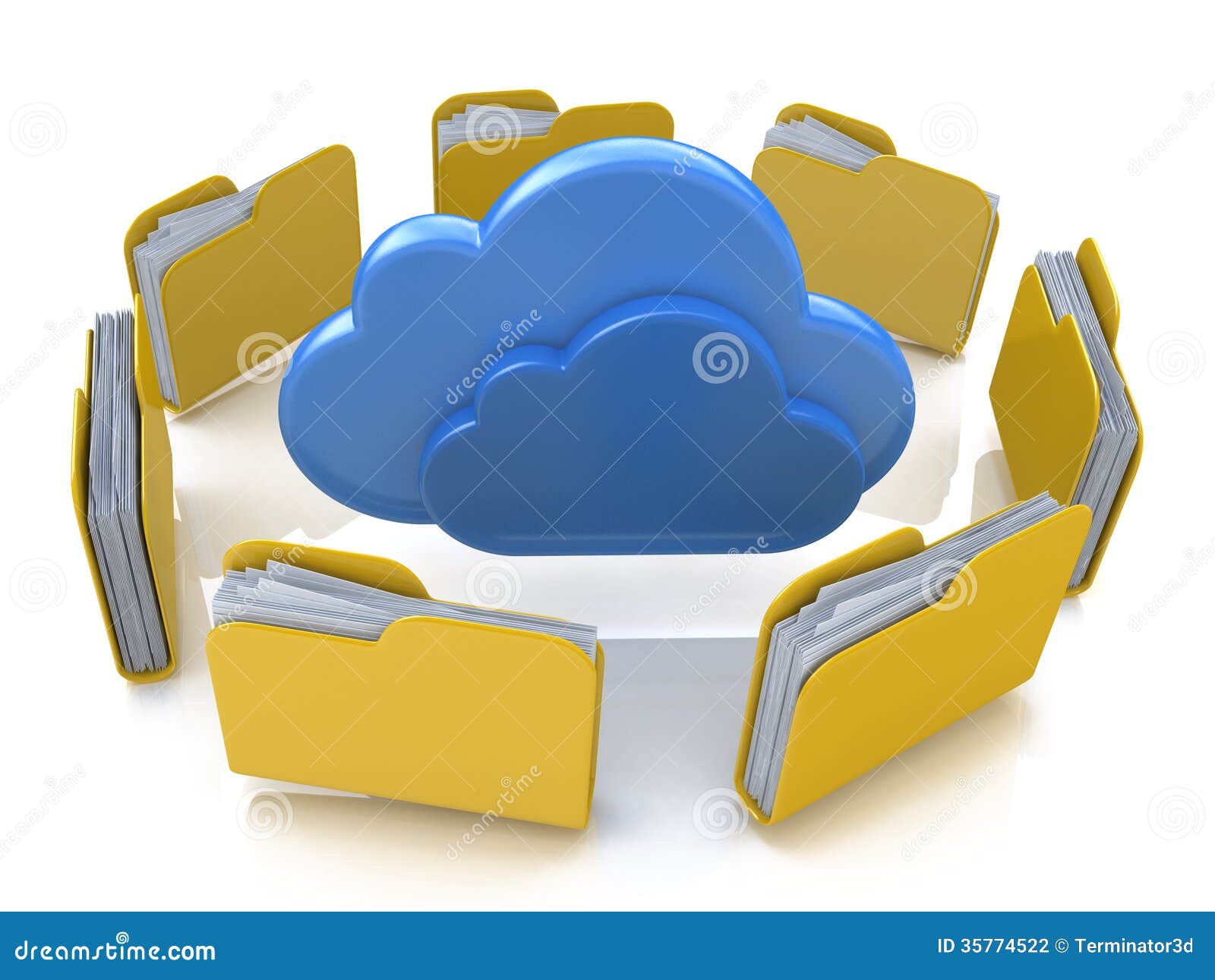 File folders around clouds stock illustration. Illustration of ...