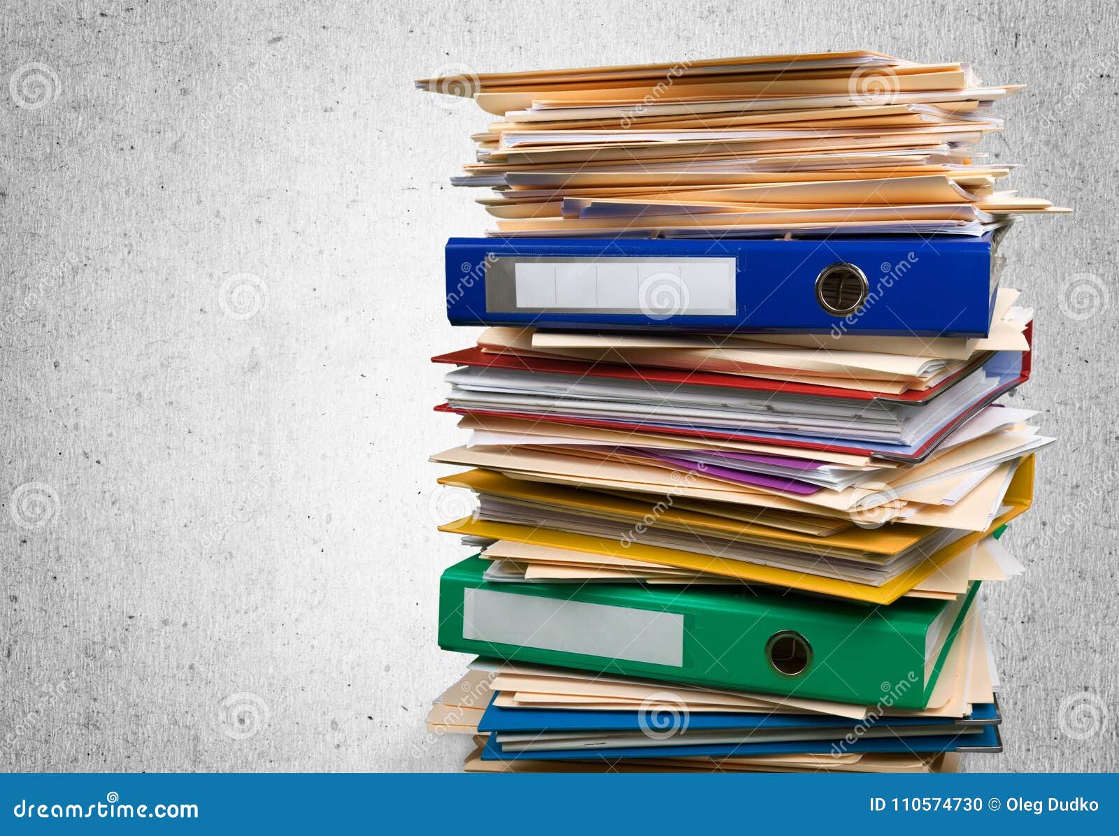 File Folders with Documents Isolated on Stock Photo - Image of ...