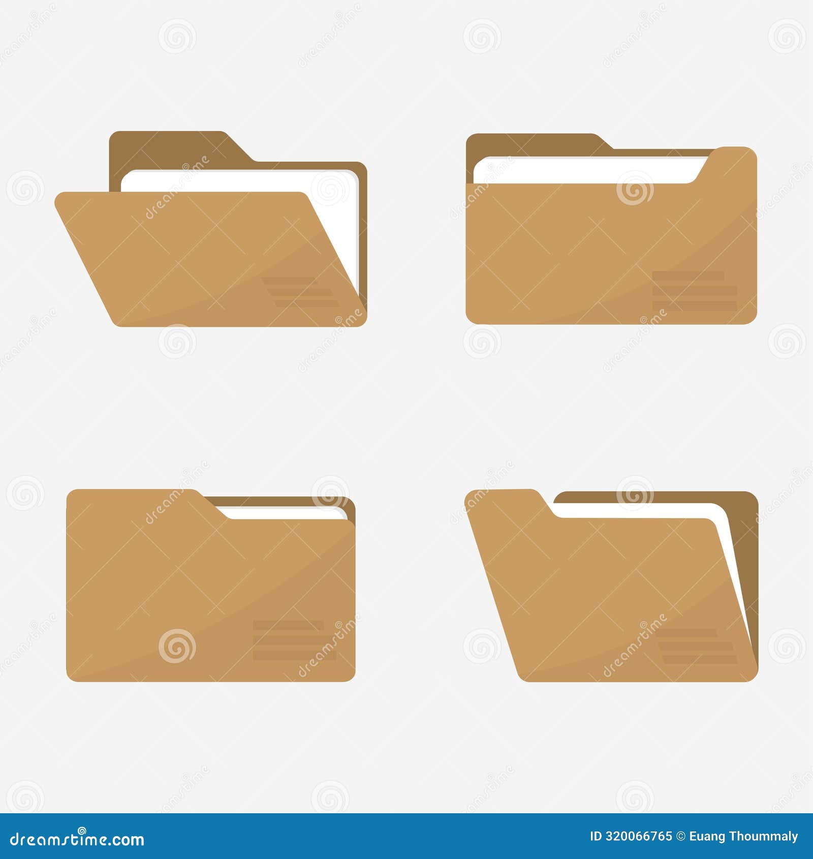 File Folders Icon Open Folders with Documents Stock Illustration ...