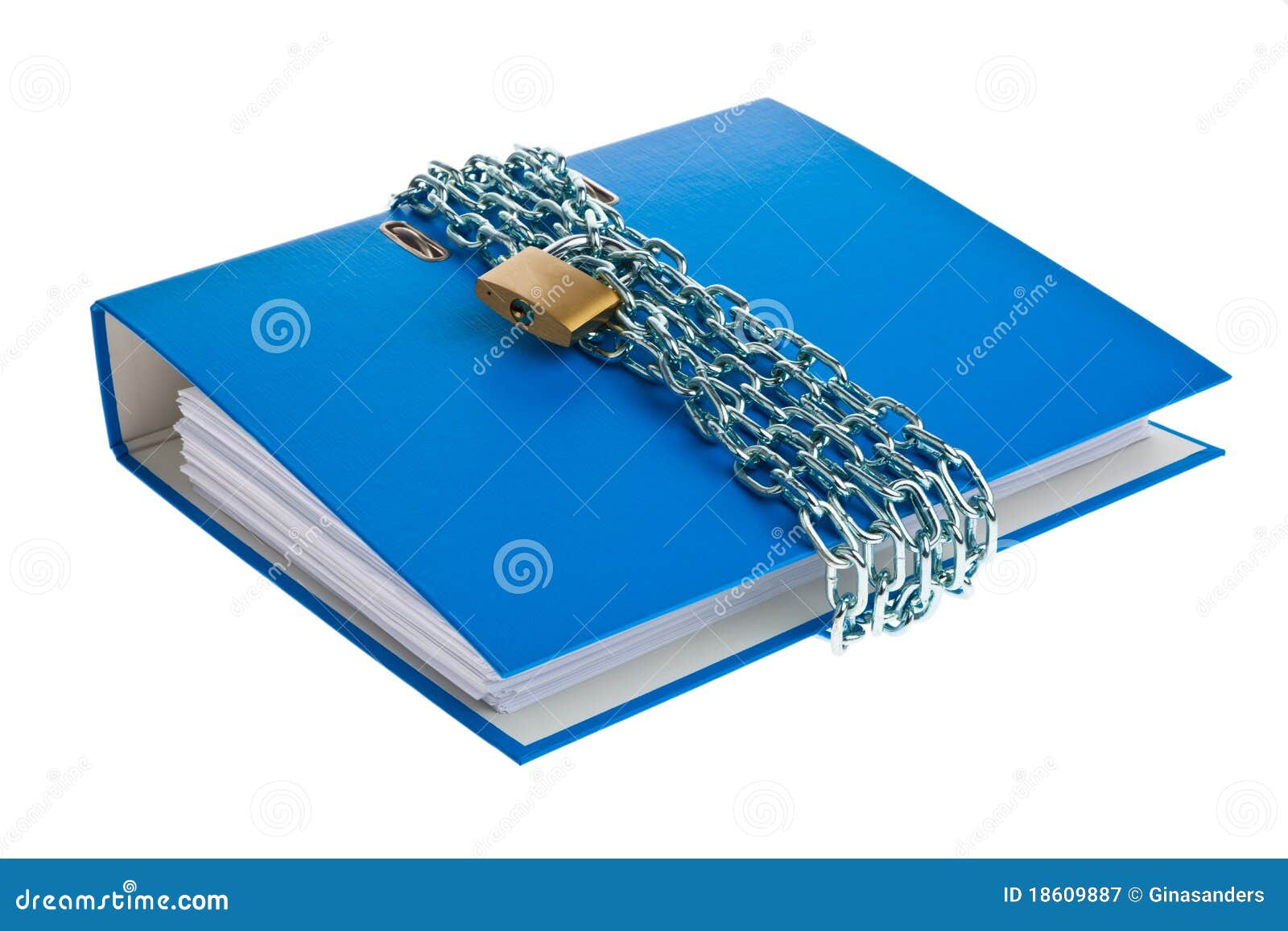 File Folders Locked with Chain Stock Image - Image of privacy, file ...