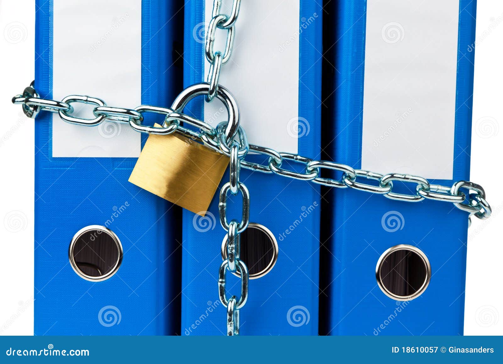File Folders Locked with Chain Stock Image - Image of control ...