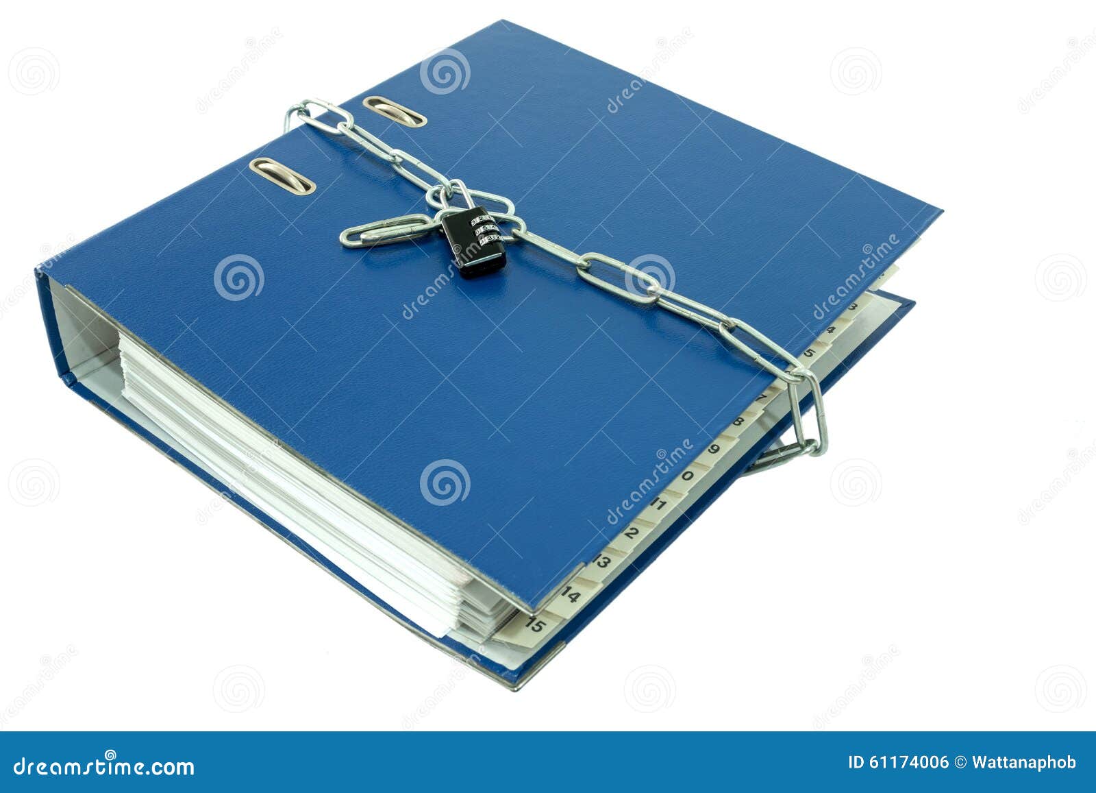 File Folders Locked with Key Chain. Stock Photo - Image of investments ...