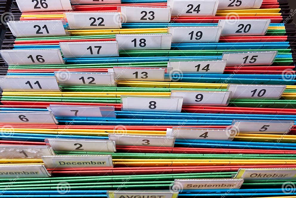File Folders with Numerical Label Stock Photo - Image of books, number ...