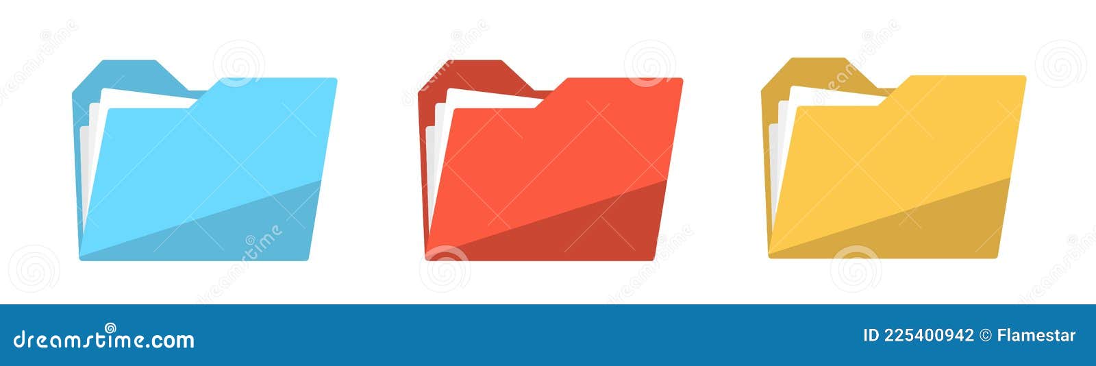 File Folders Set in Different Colours. Stock Vector Stock Vector ...