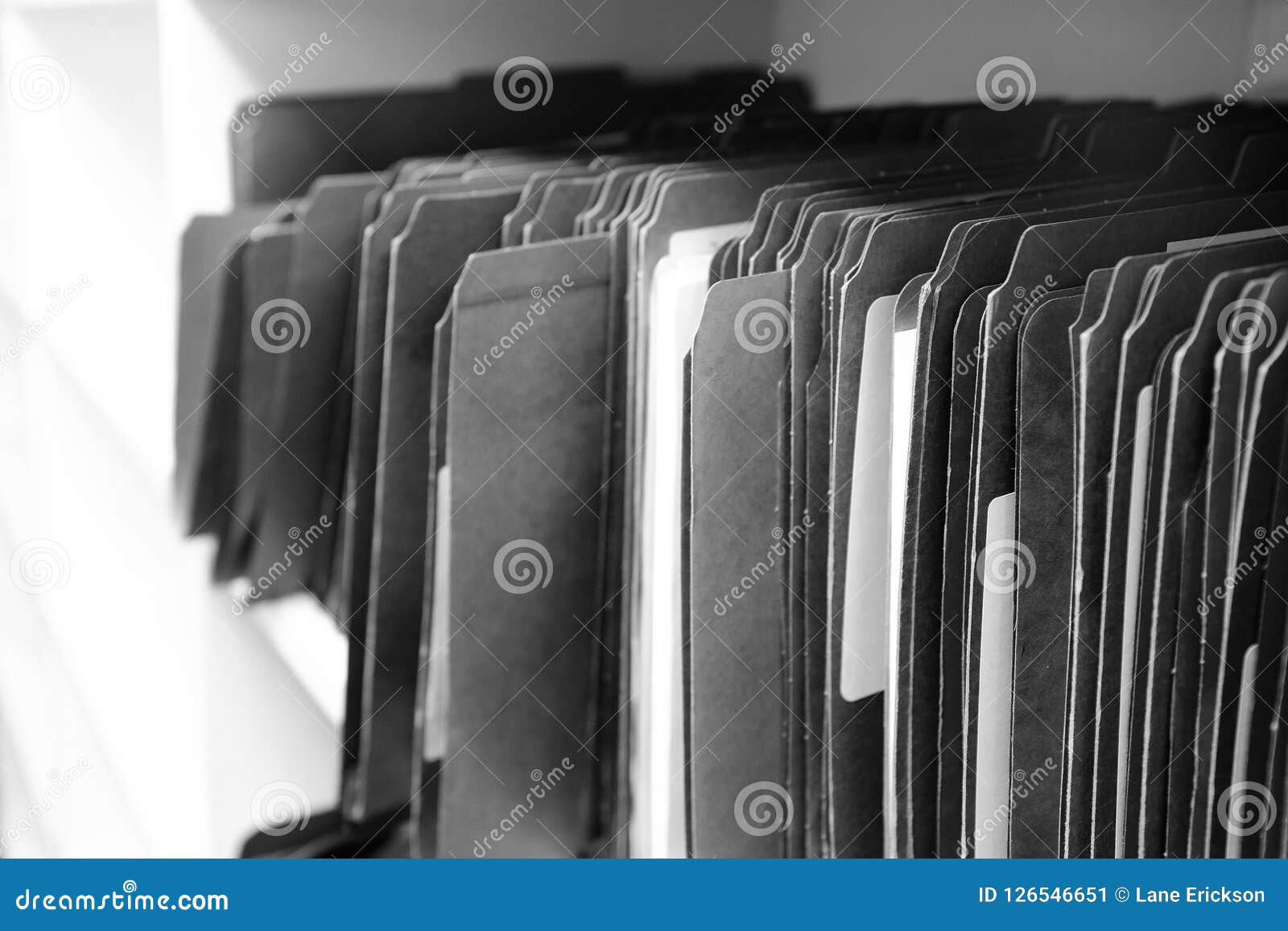 File Folders on Shelf for Office Organization Stock Image - Image of ...