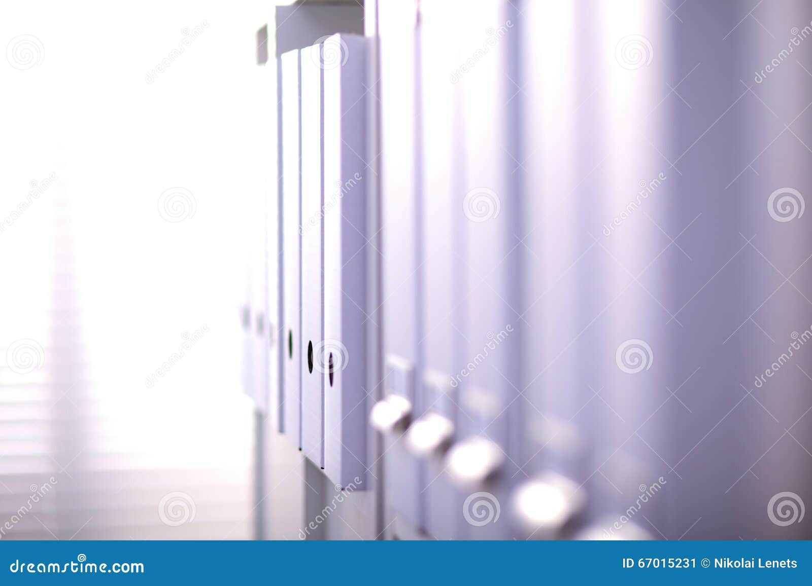 File Folders, Standing on Shelves in the Background Stock Image - Image ...