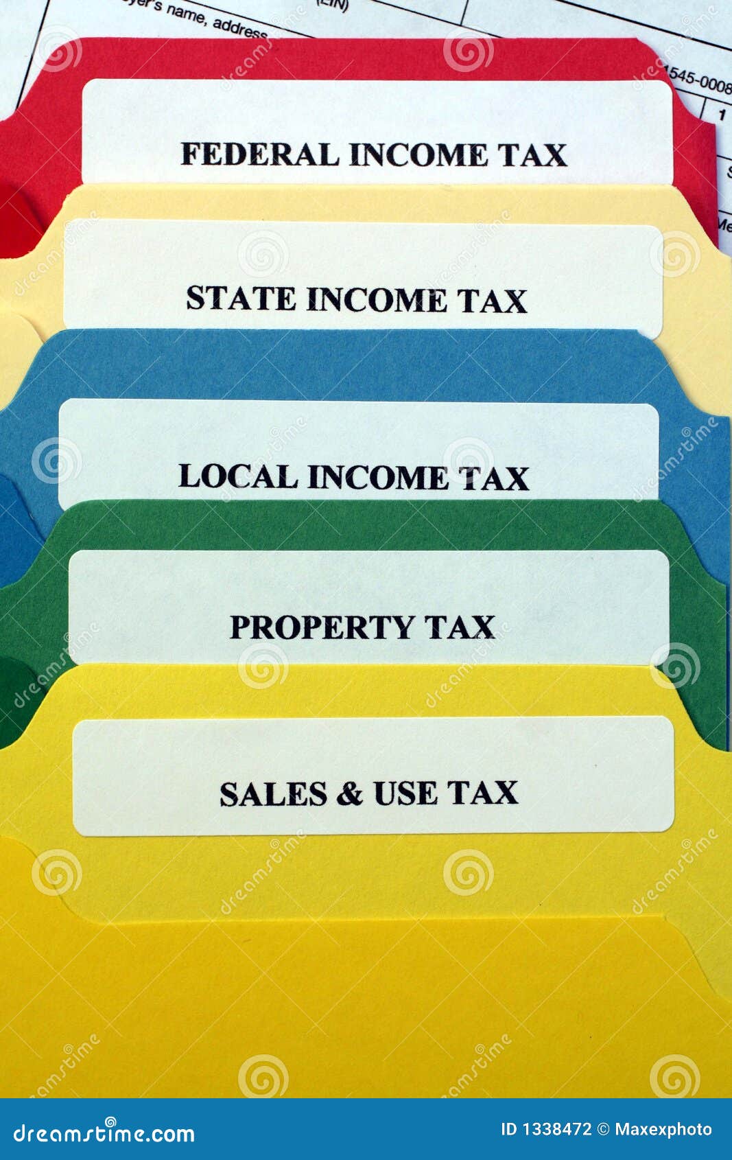 File Folders of Taxes stock photo. Image of local, state - 1338472
