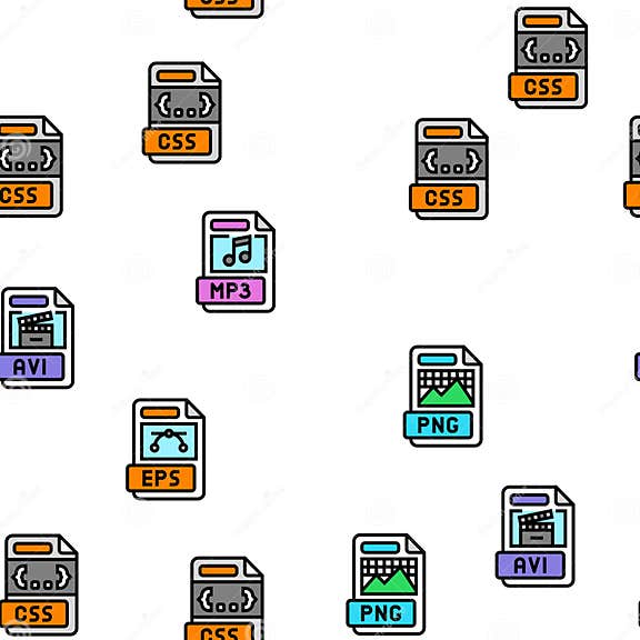 File Format Document Vector Seamless Pattern Stock Illustration
