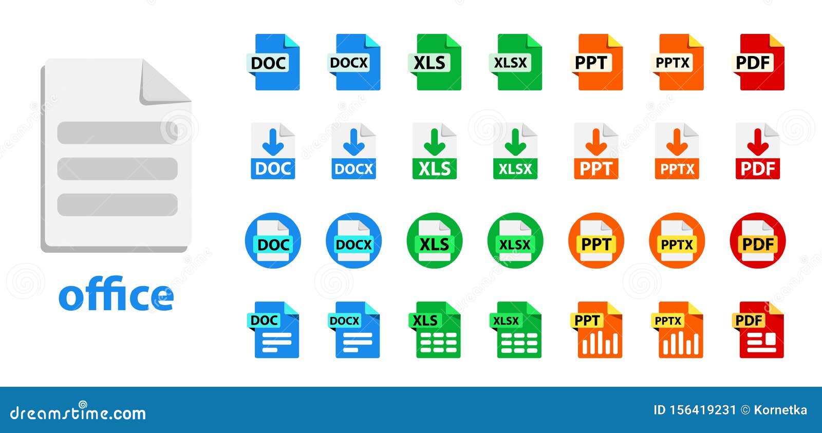 File Format Extensions Icons. Collection of Vector Icons. Stock Vector ...