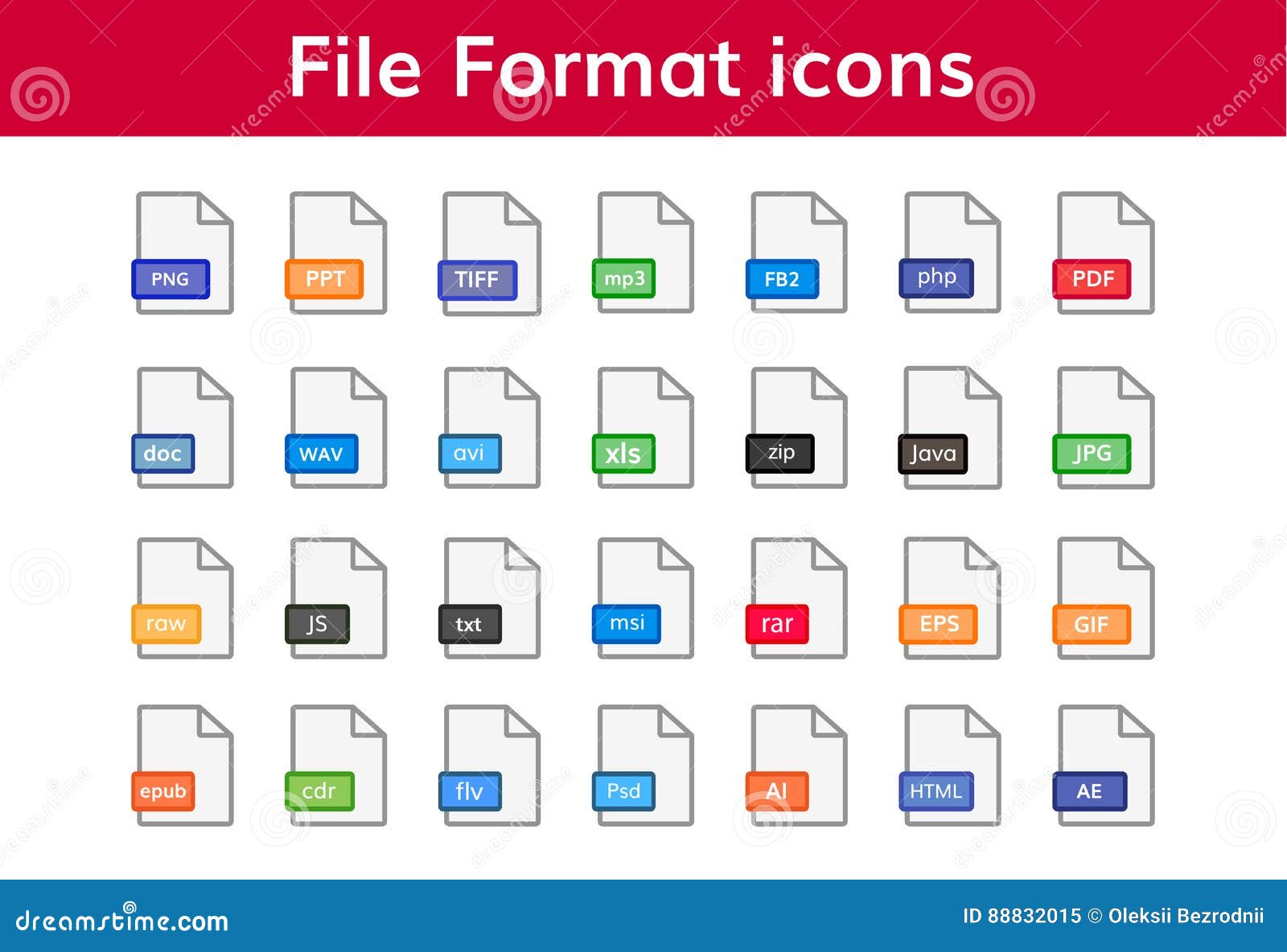 File format icon big set stock vector. Illustration of vector - 88832015 File format icon big set stock vector. Illustration of vector - 88832015