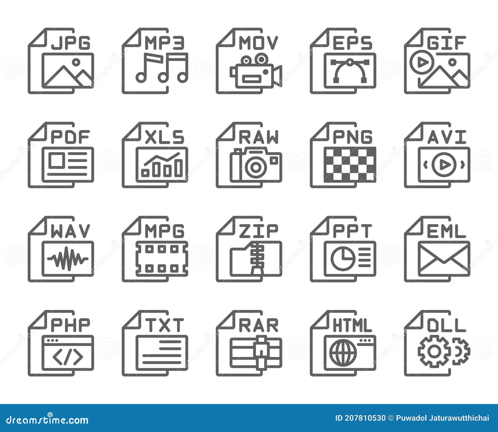 AI File Format Flat White Icons On Round Color Backgrounds Cartoon ...