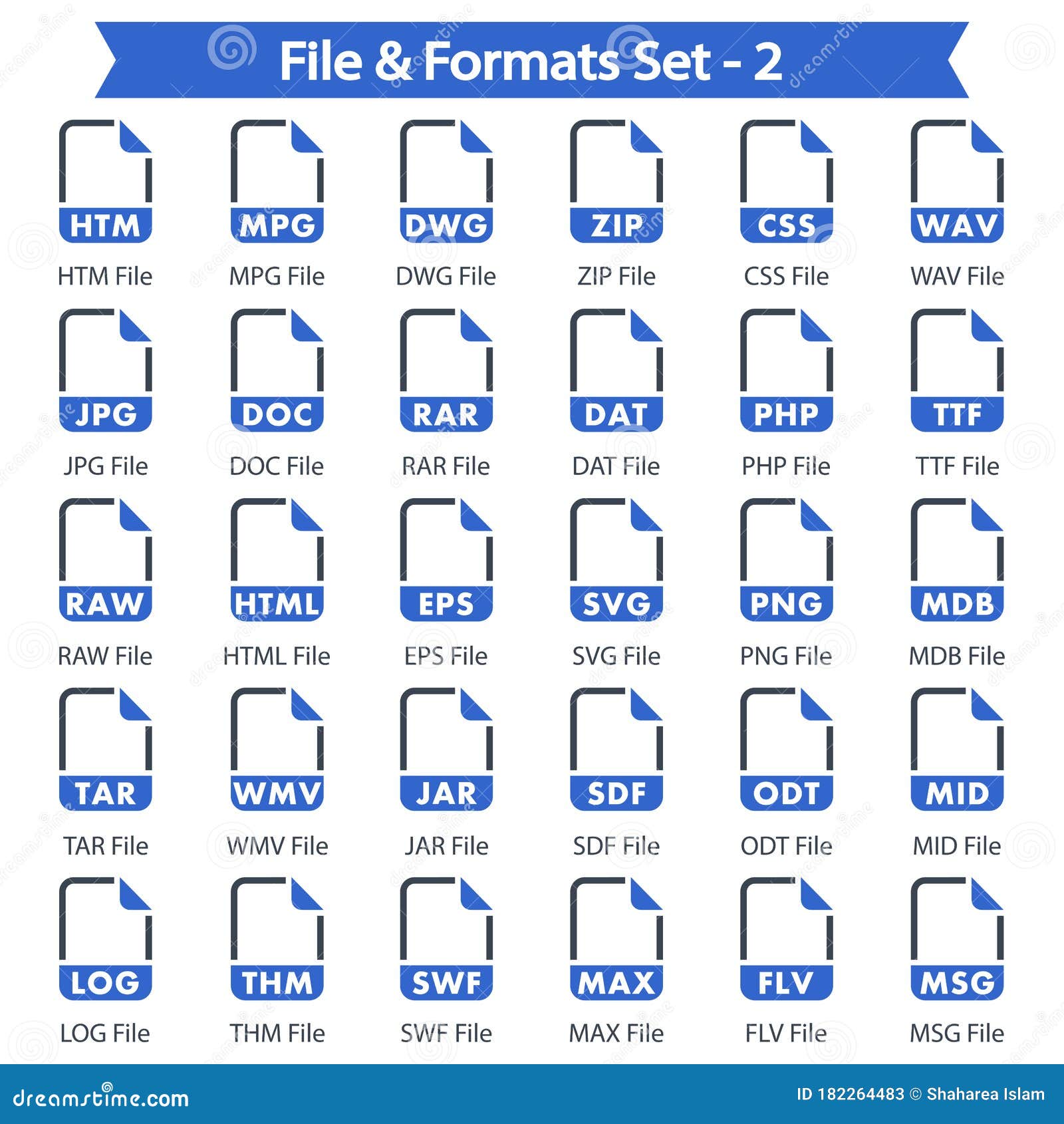 File & Formats Icon Set - Blue Series Stock Vector - Illustration of ...