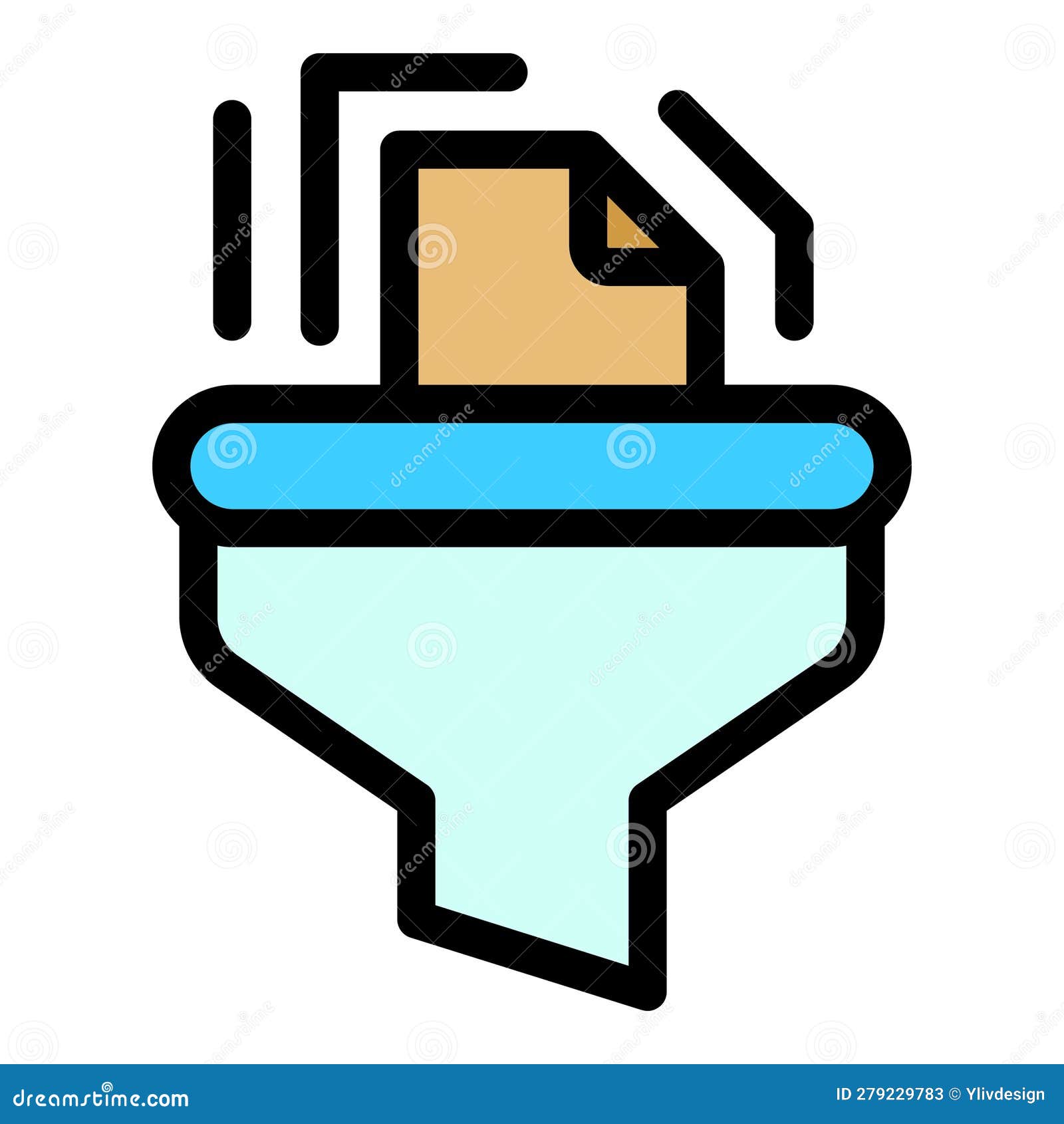 File Funnel Filter Icon Vector Flat Stock Vector - Illustration of file ...