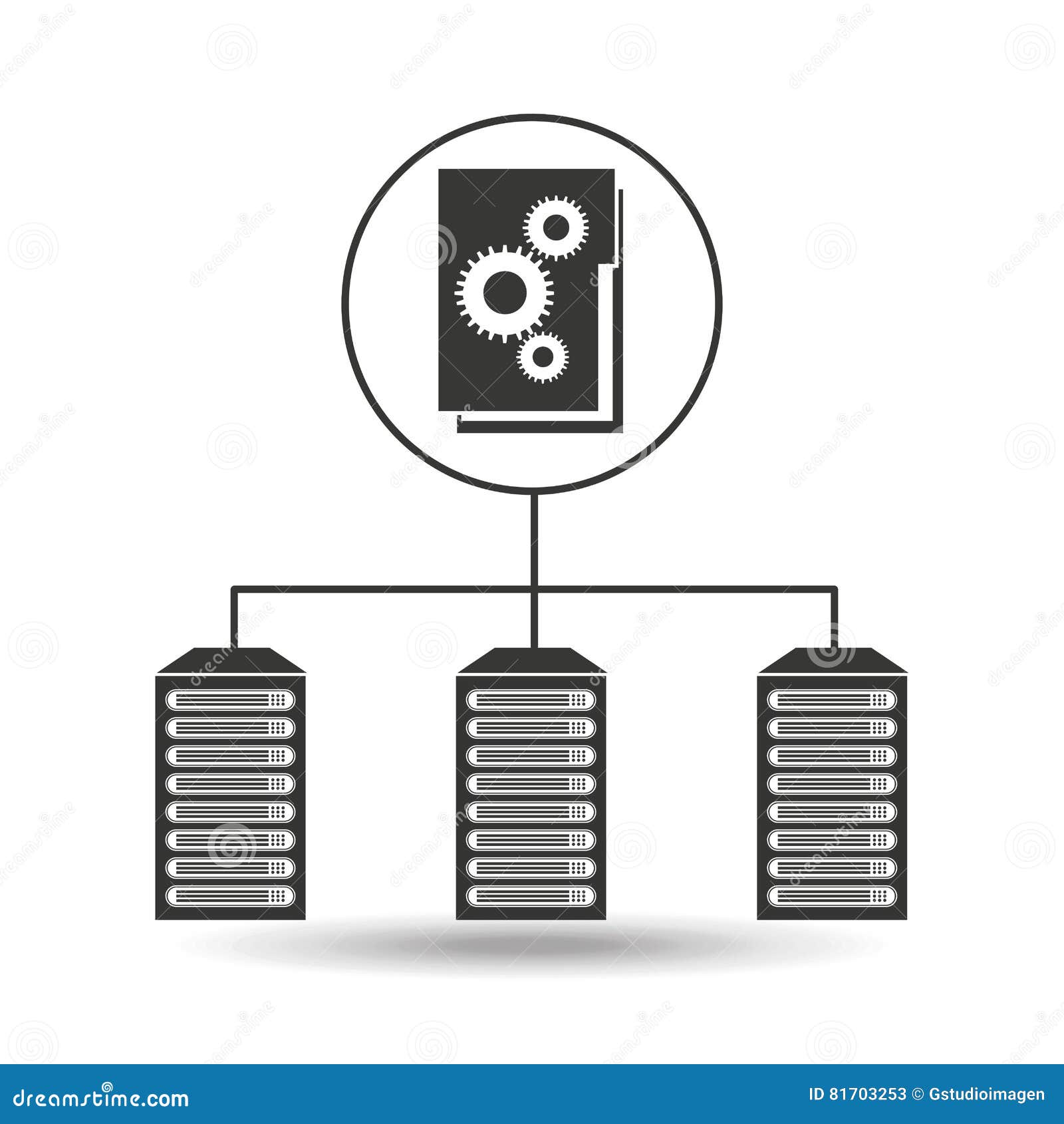 File Gear Data Center Connection Stock Vector - Illustration of ...
