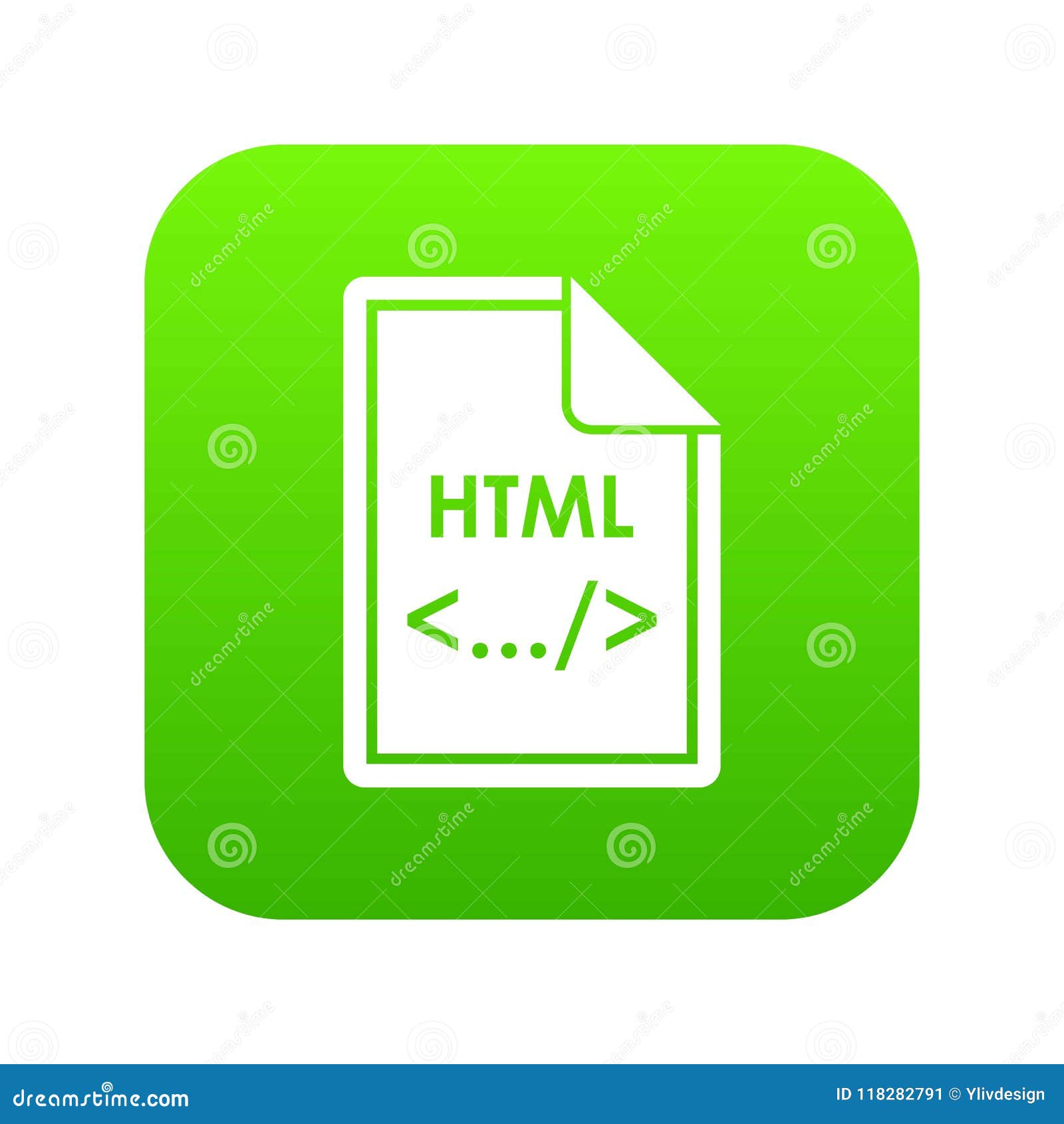 File HTML Icon Digital Green Stock Vector - Illustration of concept ...