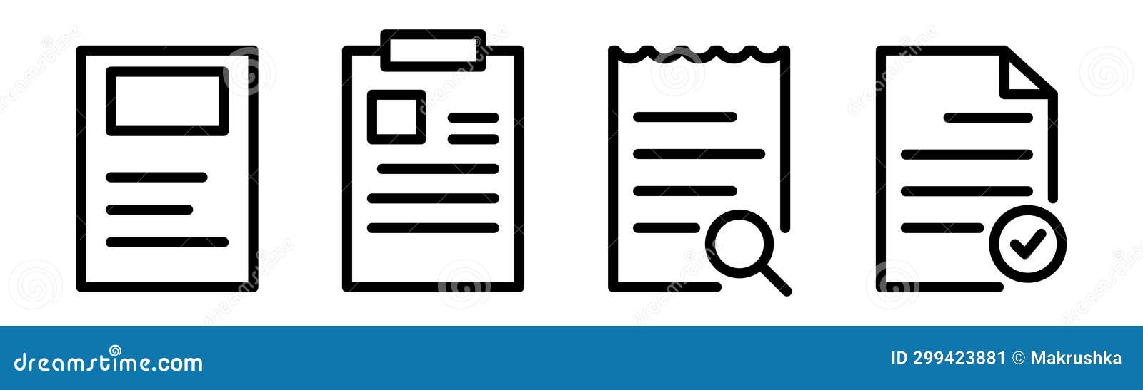 File Icon Set. Document Symbol. Clipboard in Line. Outline File Icon ...