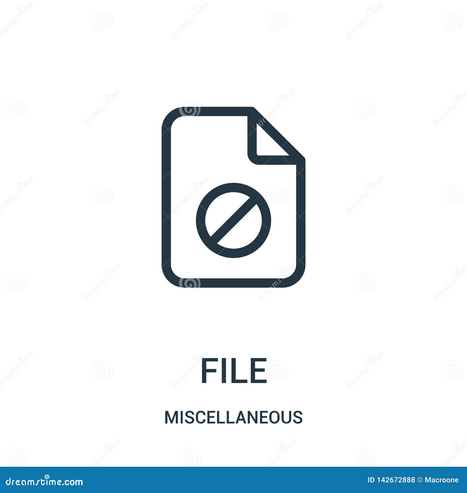 File Icon Vector from Miscellaneous Collection. Thin Line File Outline ...
