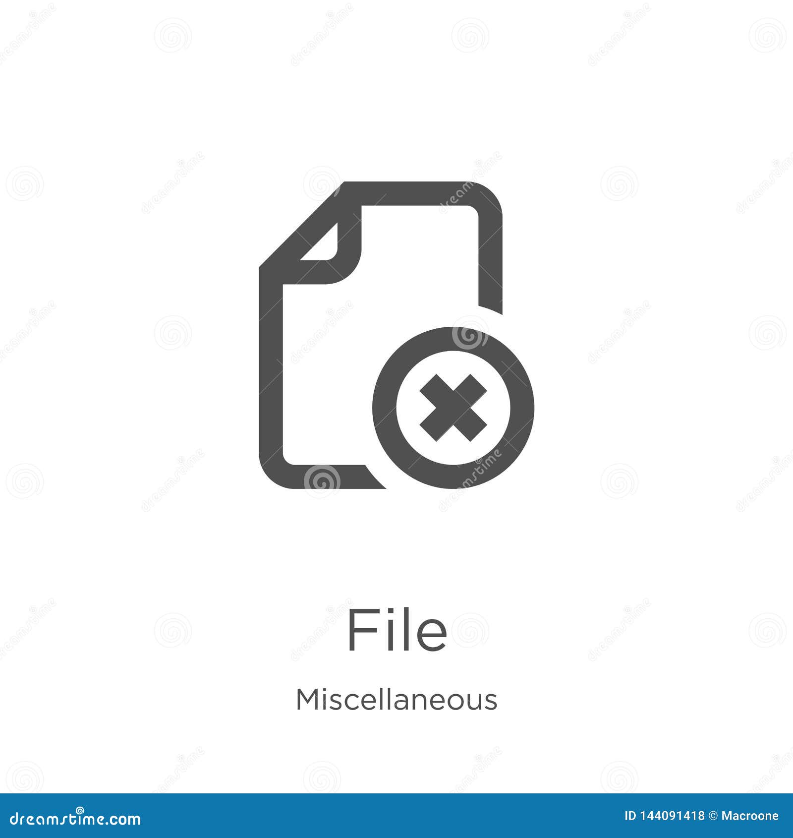 File Icon Vector from Miscellaneous Collection. Thin Line File Outline ...