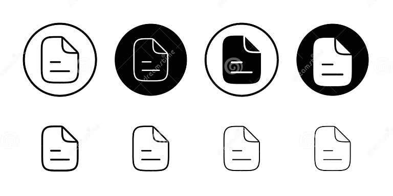 File Icon Outline Vector for Web Ui Stock Illustration - Illustration ...