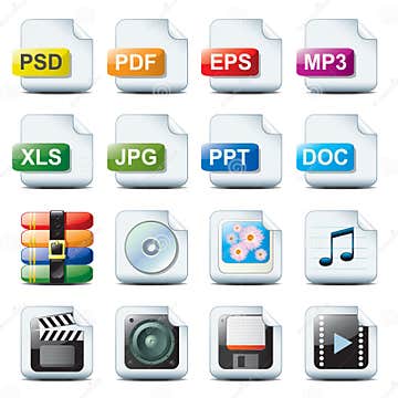 File icons stock vector. Illustration of isolated, paper - 8548068