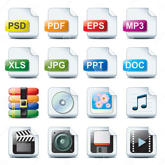 File icons stock vector. Illustration of isolated, paper - 8548068
