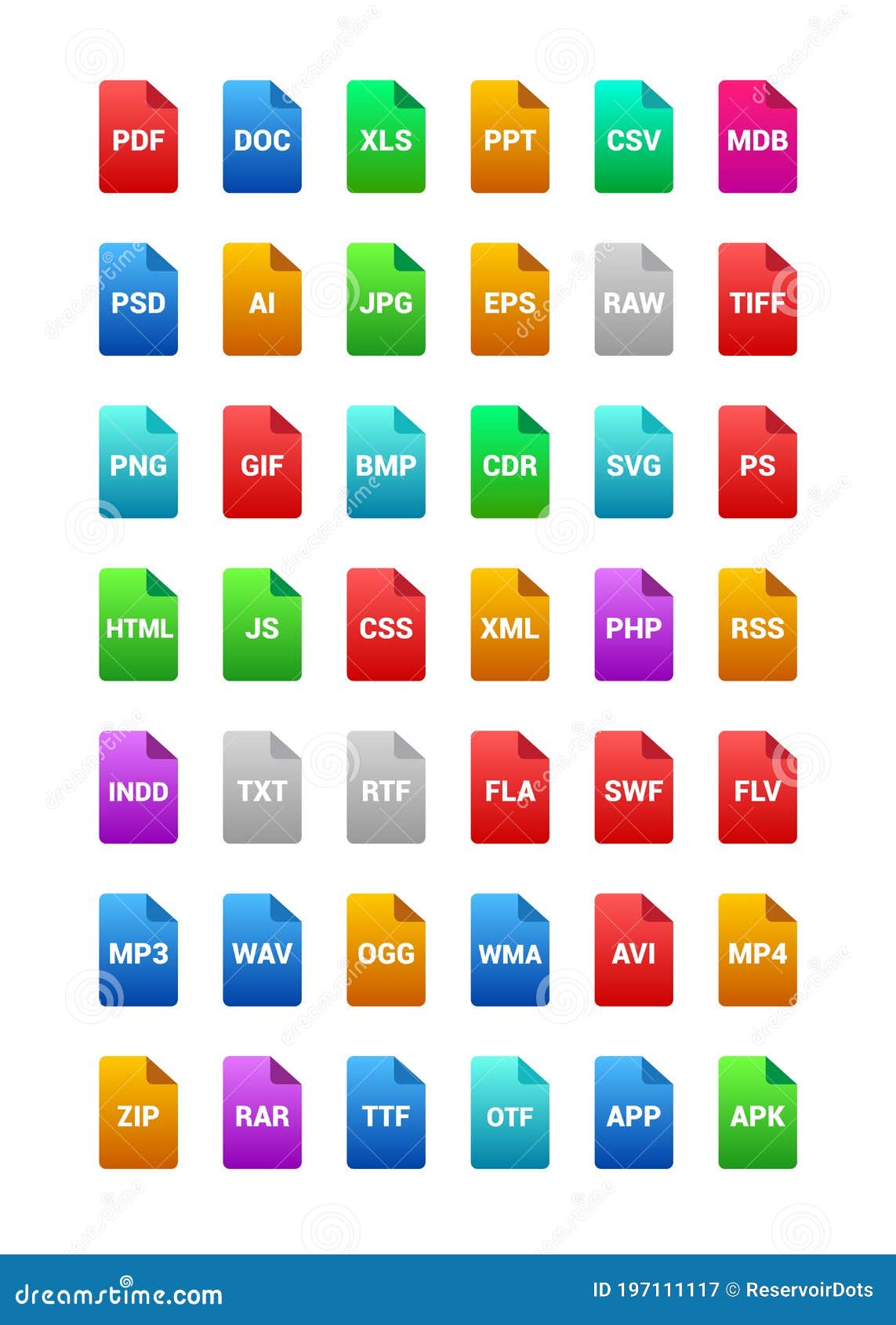 File Icons Vector stock vector. Illustration of interface - 197111117
