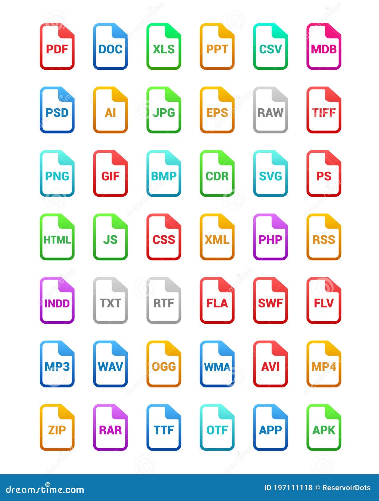 File Icons Vector stock vector. Illustration of interface - 197111118