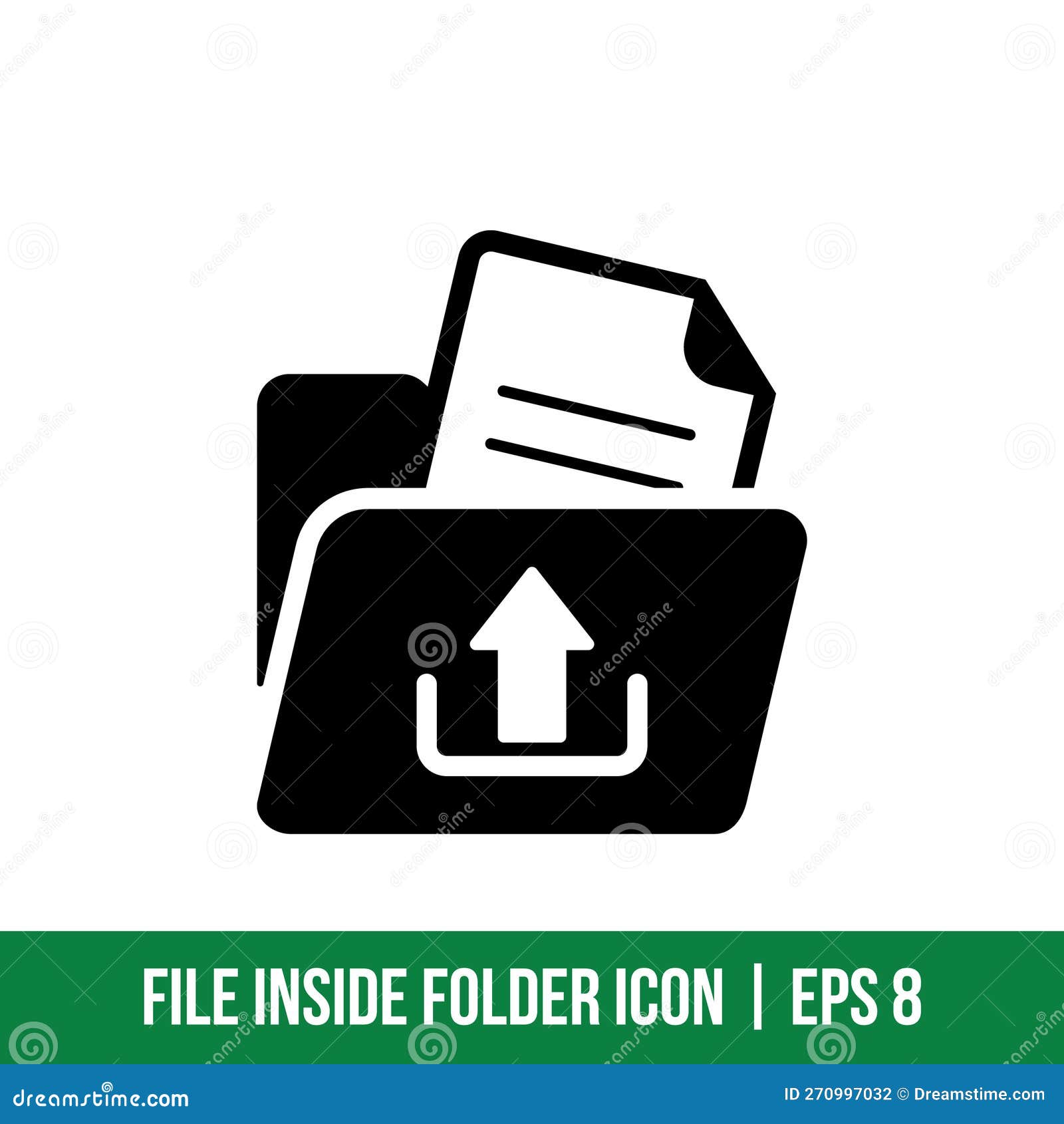 File Inside Folder Icon Vector Template Solid Color Stock Vector ...