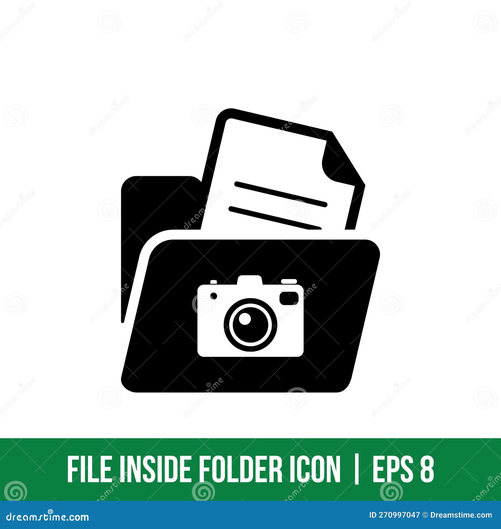 File Inside Folder Icon Vector Template Solid Color Stock Vector ...